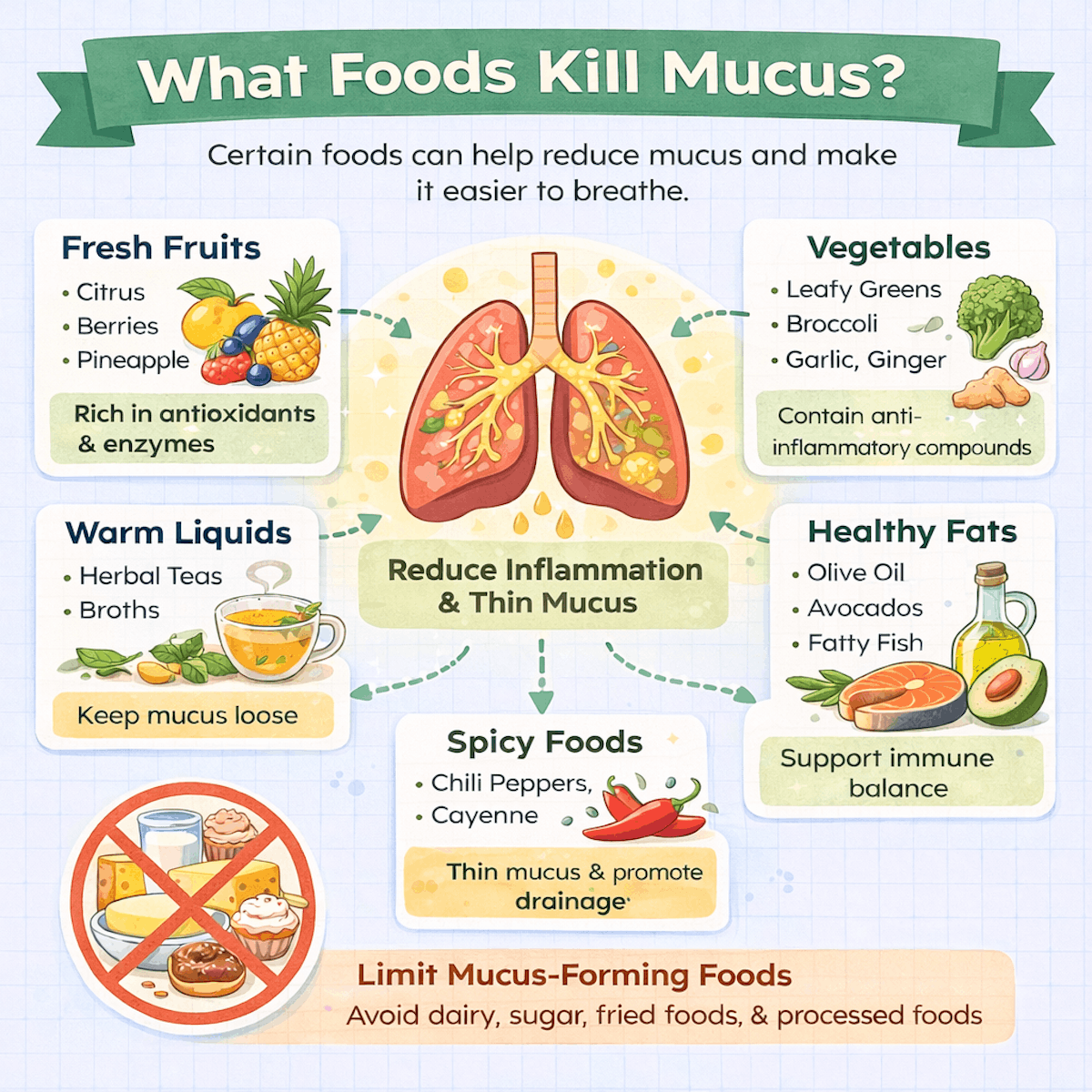 What Foods Kill Mucus? Best and Worst Foods to Eat (2026)