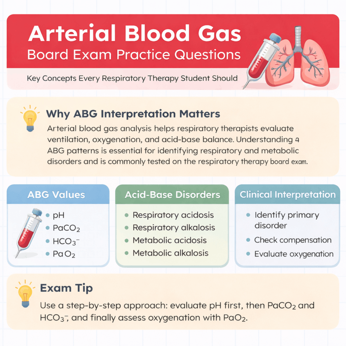 Arterial Blood Gas (ABG) Board Exam Practice Questions