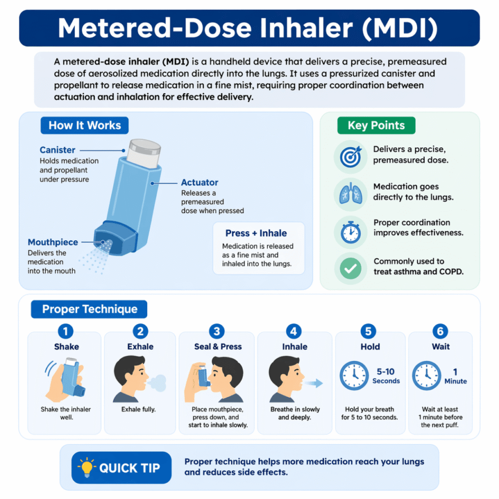 Metered-Dose Inhaler (MDI): Uses, Benefits, and Limitations